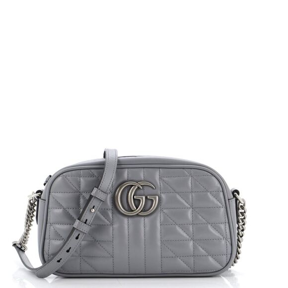 Gucci | Bags | Gucci Gg Marmont Shoulder Bag Mixed Matelasse Leather Small Gray | Poshmark